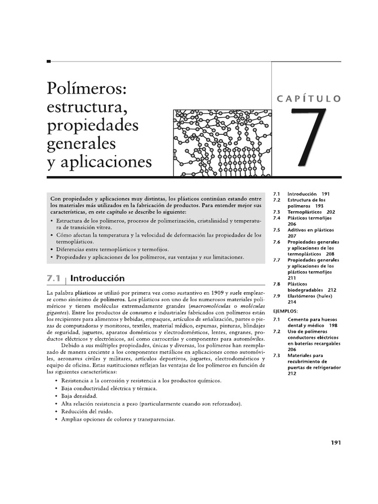 Capítulo 7 Kalpakjian Polímeros | PDF
