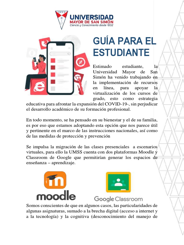 Guia para El Estudiante Entornos Virtuales UMSS | PDF | Aprendizaje ...