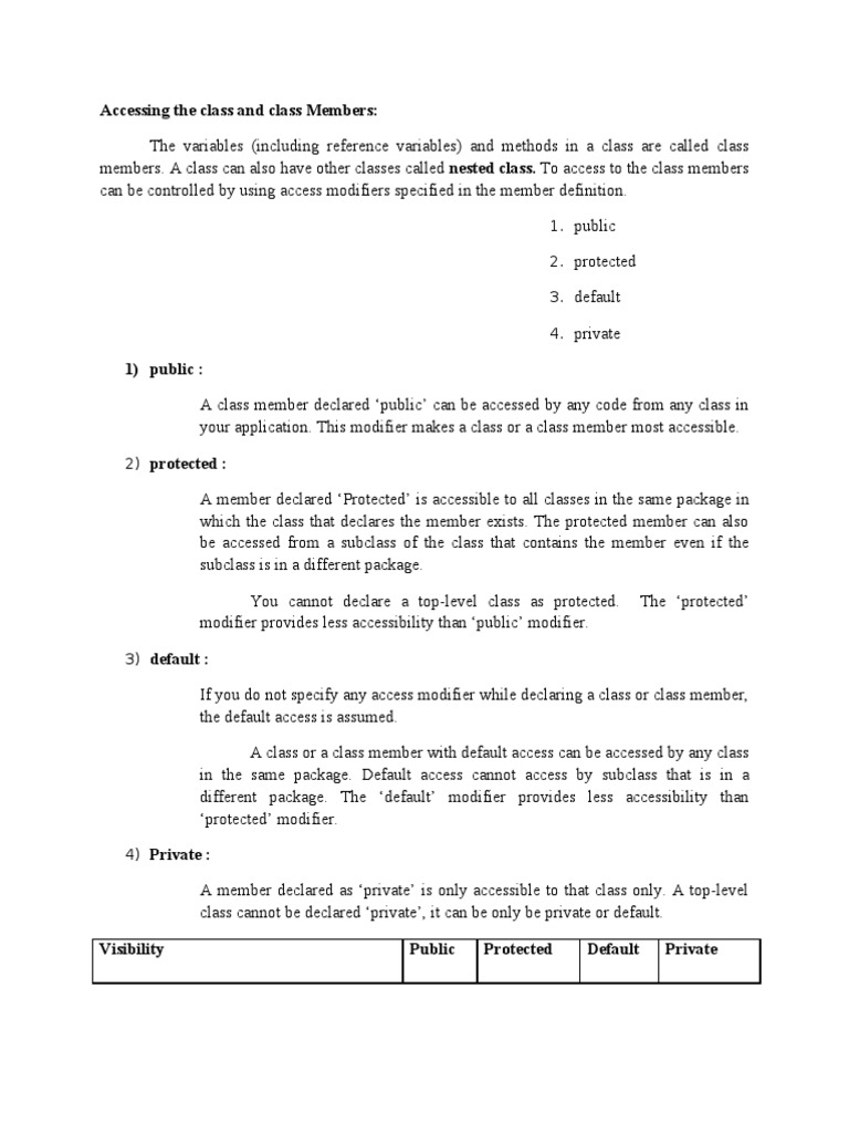 Accessing The Class And Class Members Pdf Class Computer Programming Method Computer