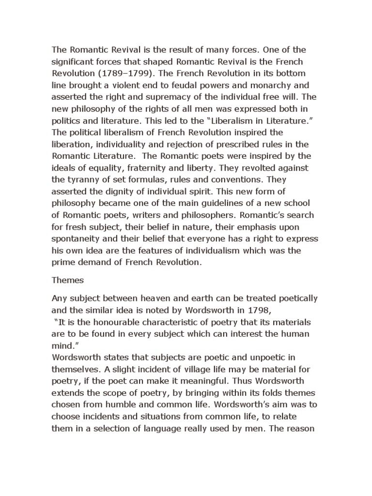 The Romantic Revival Is The Result of Many Forces | PDF | Romanticism ...
