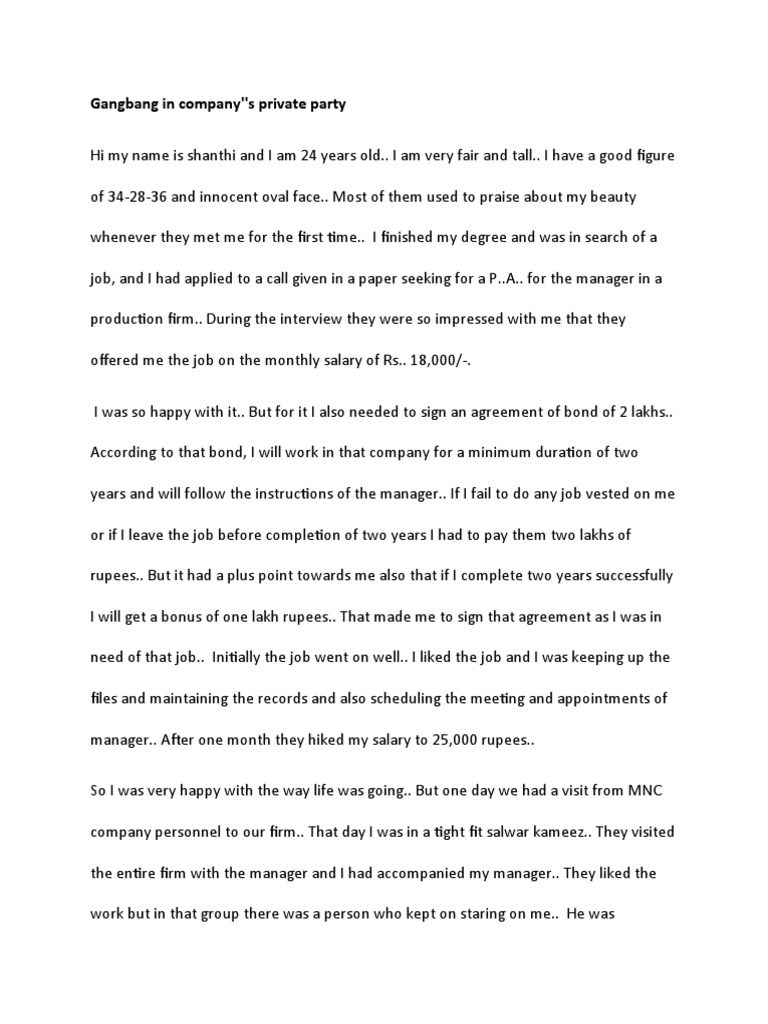 Private Party Turns Into Gangbang For Company Employee Pdf Bra Clothing