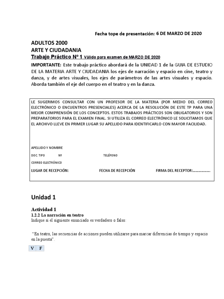 Arte y Ciudadania Nes tp1 Marzo2020 | PDF | Bailes | Teatro