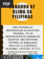 Aralin 1.3 (Klima at Panahon NG Pilipinas | PDF