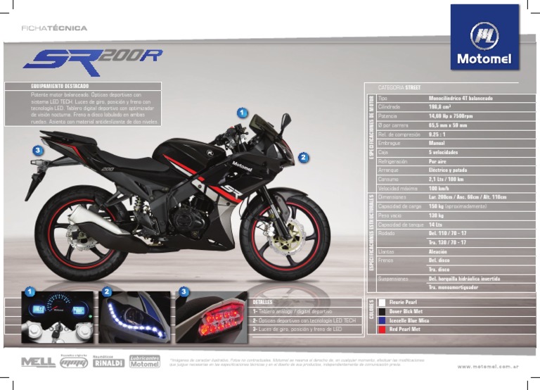 Ficha Tecnica SR 200 R | PDF | Diodo emisor de luz | Fabricantes de ...