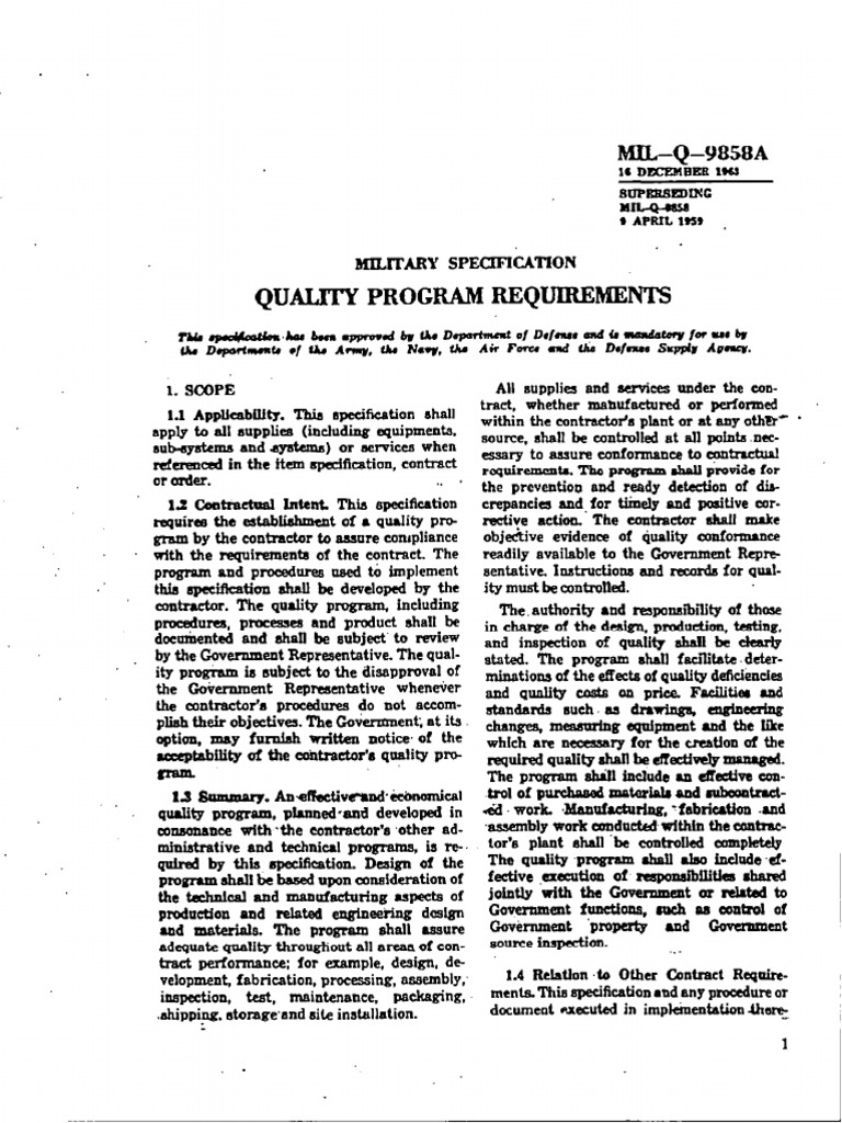 Military Quality Program Guide | PDF | Specification (Technical ...