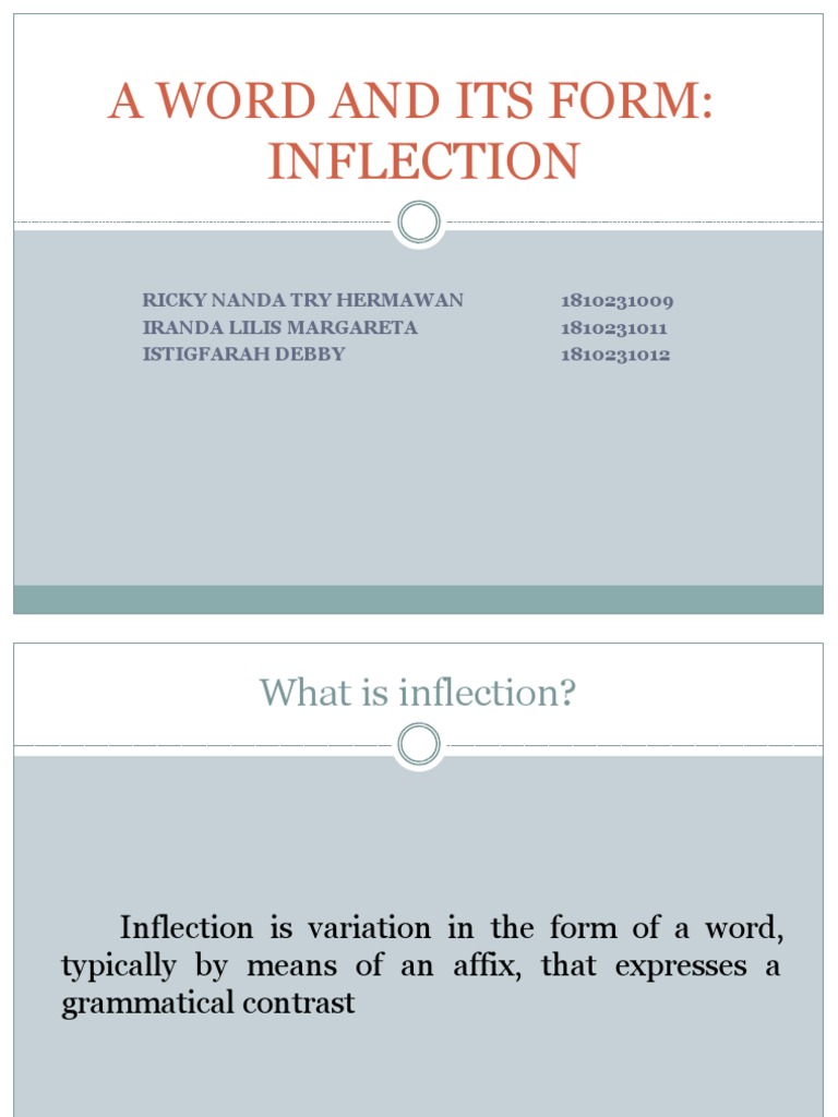 Group 3 (Morphology, A Word and Its Form - Inflectional) | PDF ...