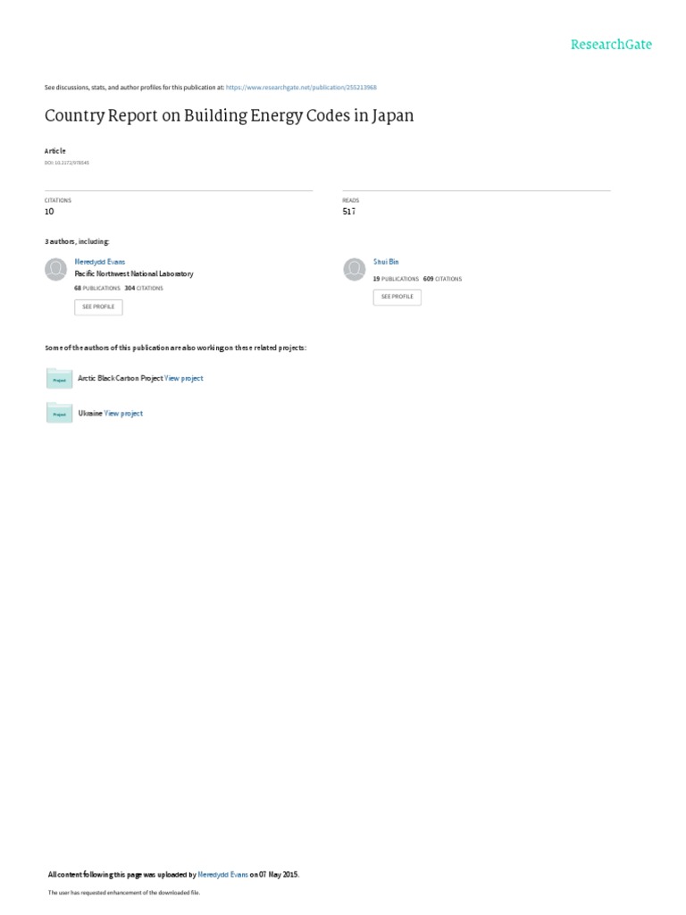 Country Report On Building Energy Codes in Japan: Article | PDF ...