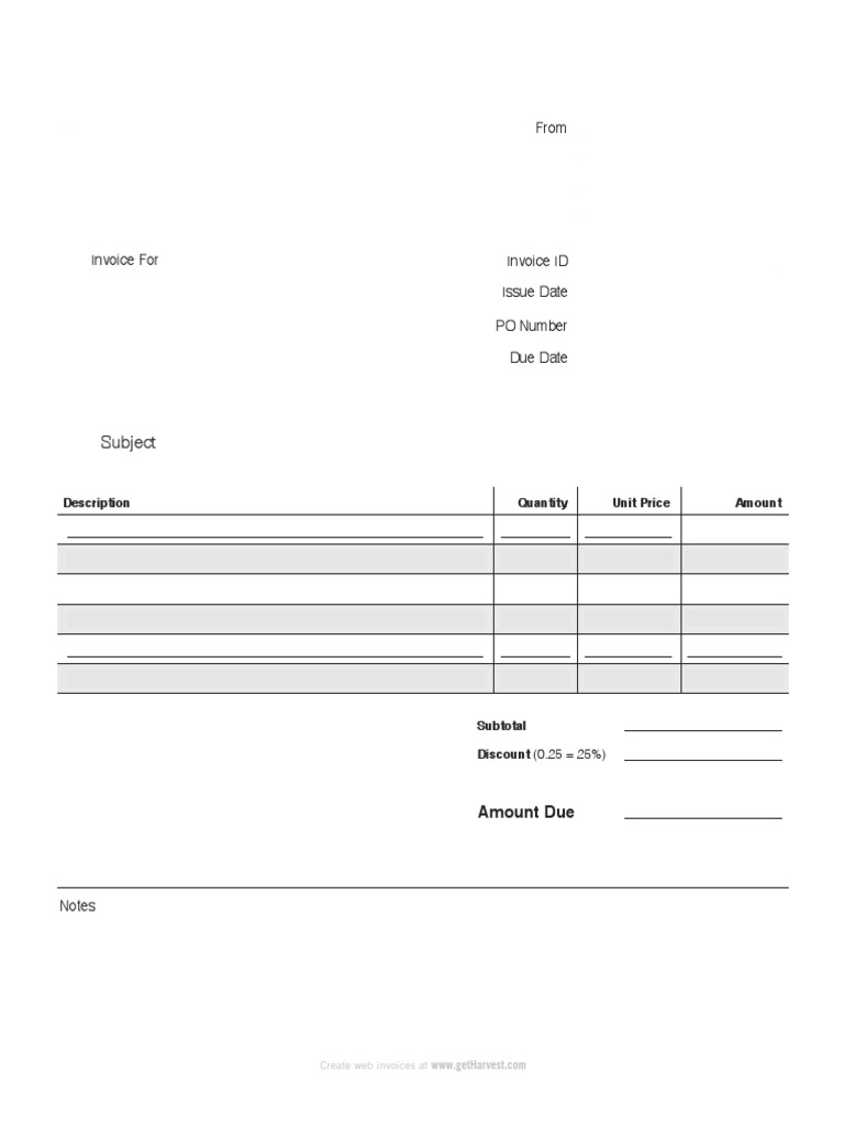 Custom Invoice Template for Businesses | PDF