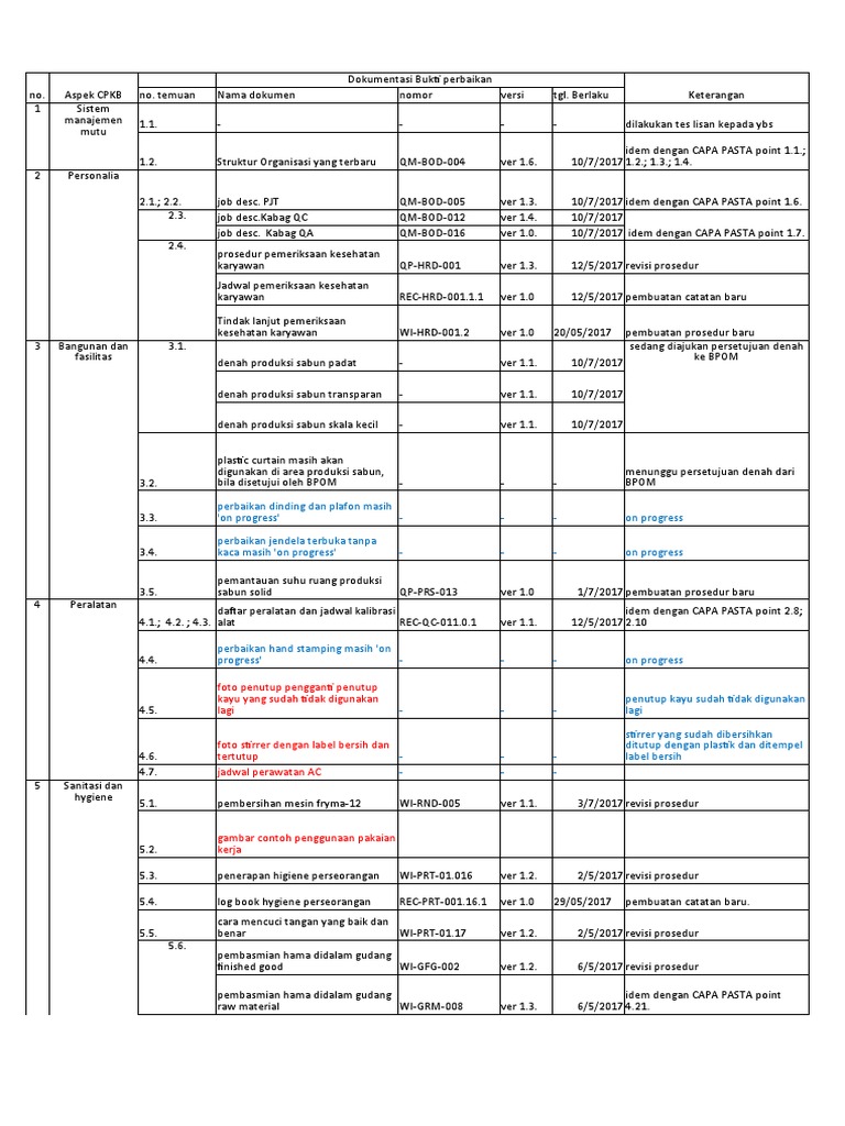 Matrix CAPA Sabun | PDF