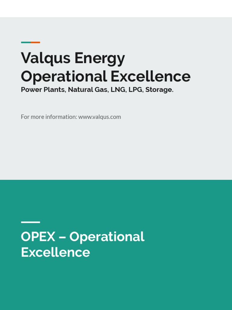 Valqus Energy OPEX Operational Excellence in Energy Plants Power Plants ...