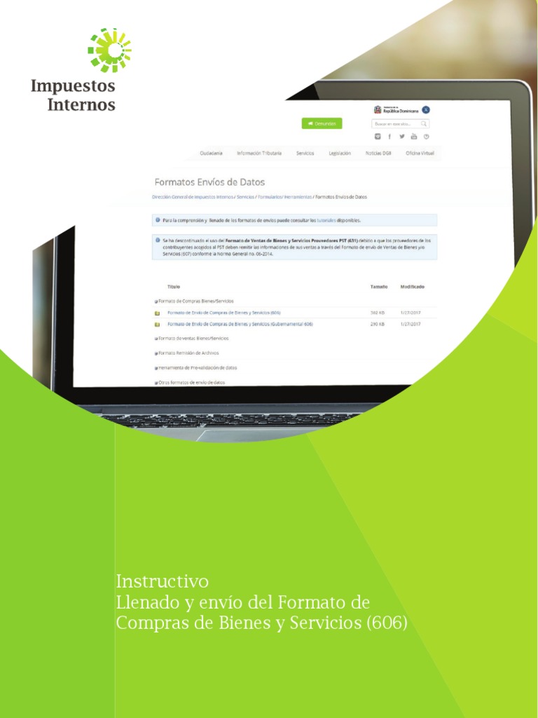 Instructivo Llenado y Envío Formato 606 PDF | PDF | Archivo de ...