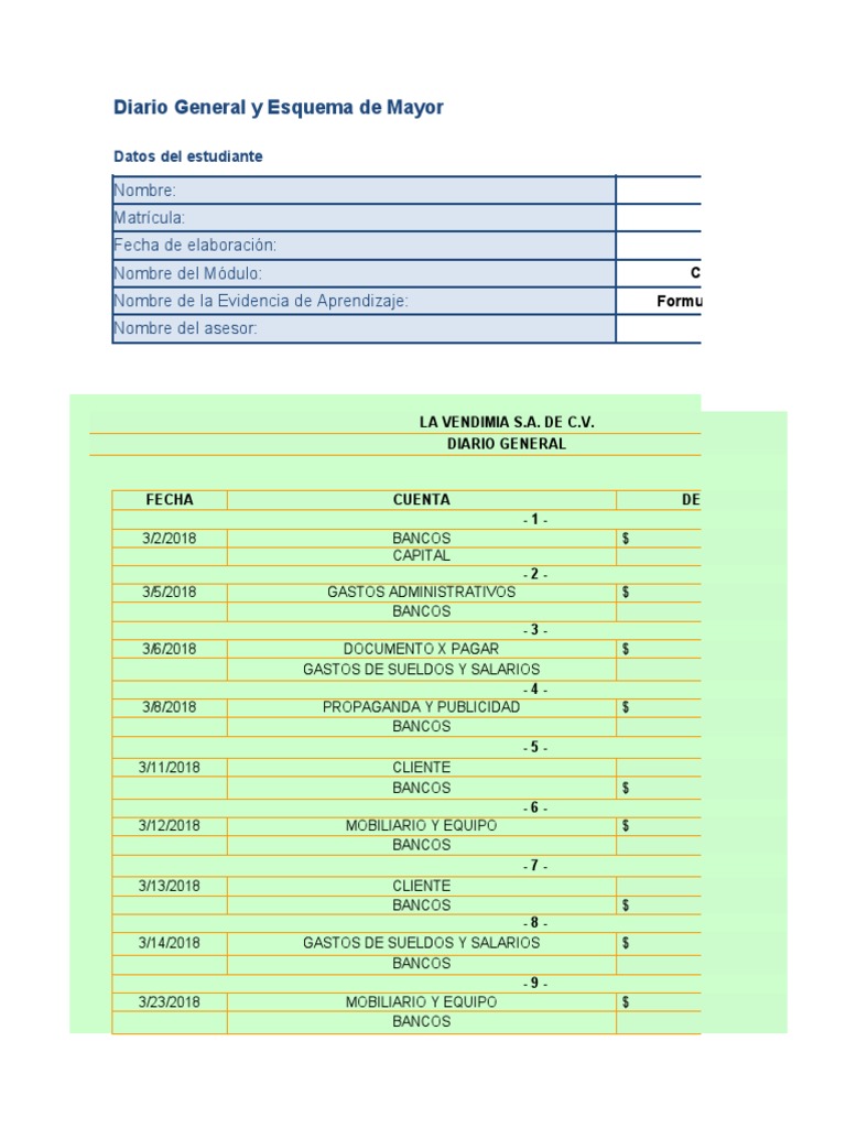 Esquema de Mayor | PDF | Contabilidad | Economias