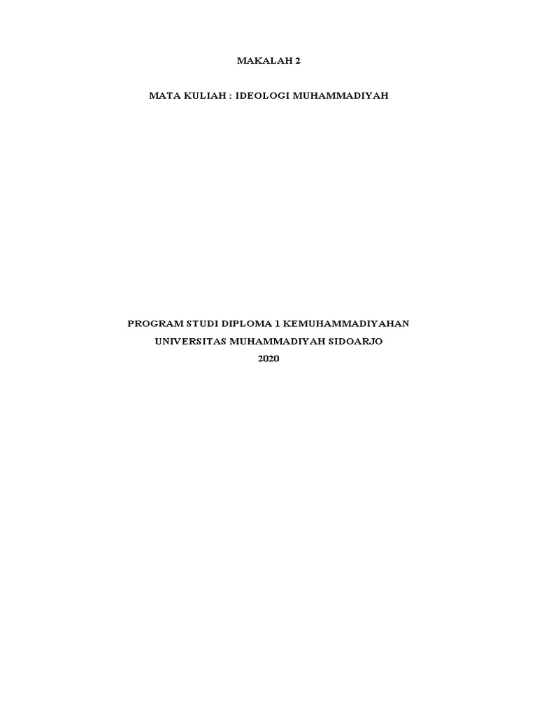 Makalah Ideologi Muh | PDF | Karier & Perkembangan