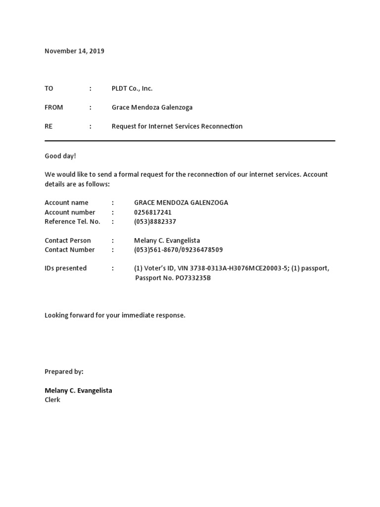 Activation Letter-Pldt | PDF