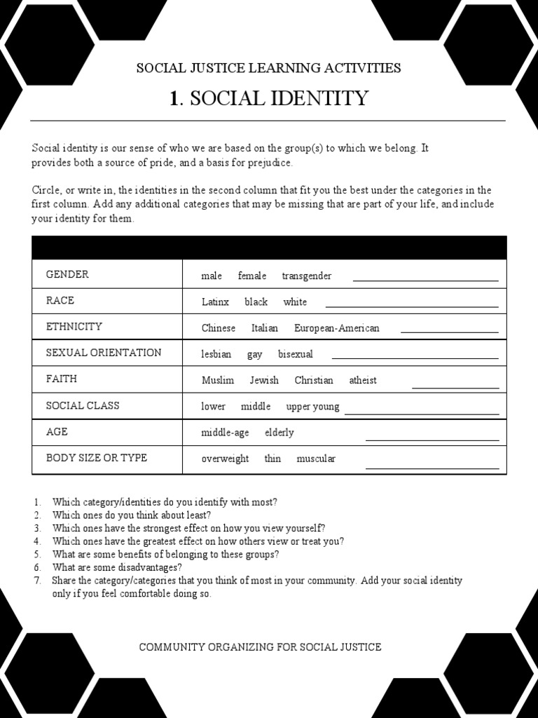 Social Identity Reflection Activity | PDF | Social Science