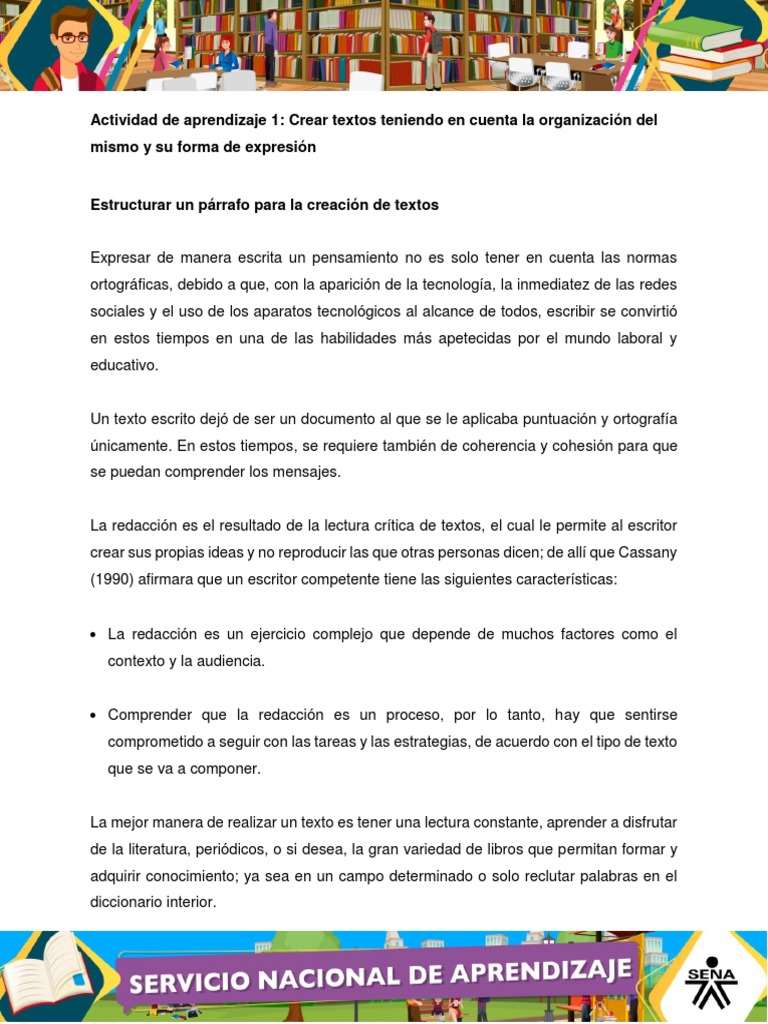 Estructura y Creación de Párrafos | PDF | Aprendizaje | Ciencia cognitiva