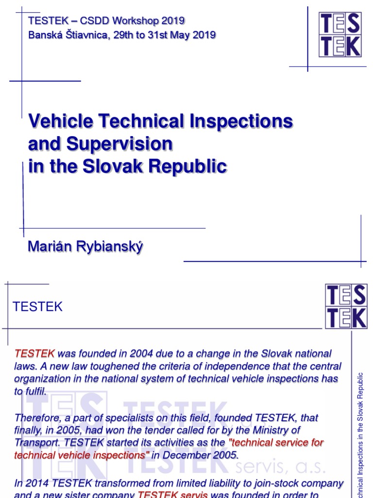 Vehicle Technical Inspections | PDF | Test (Assessment) | Vehicles