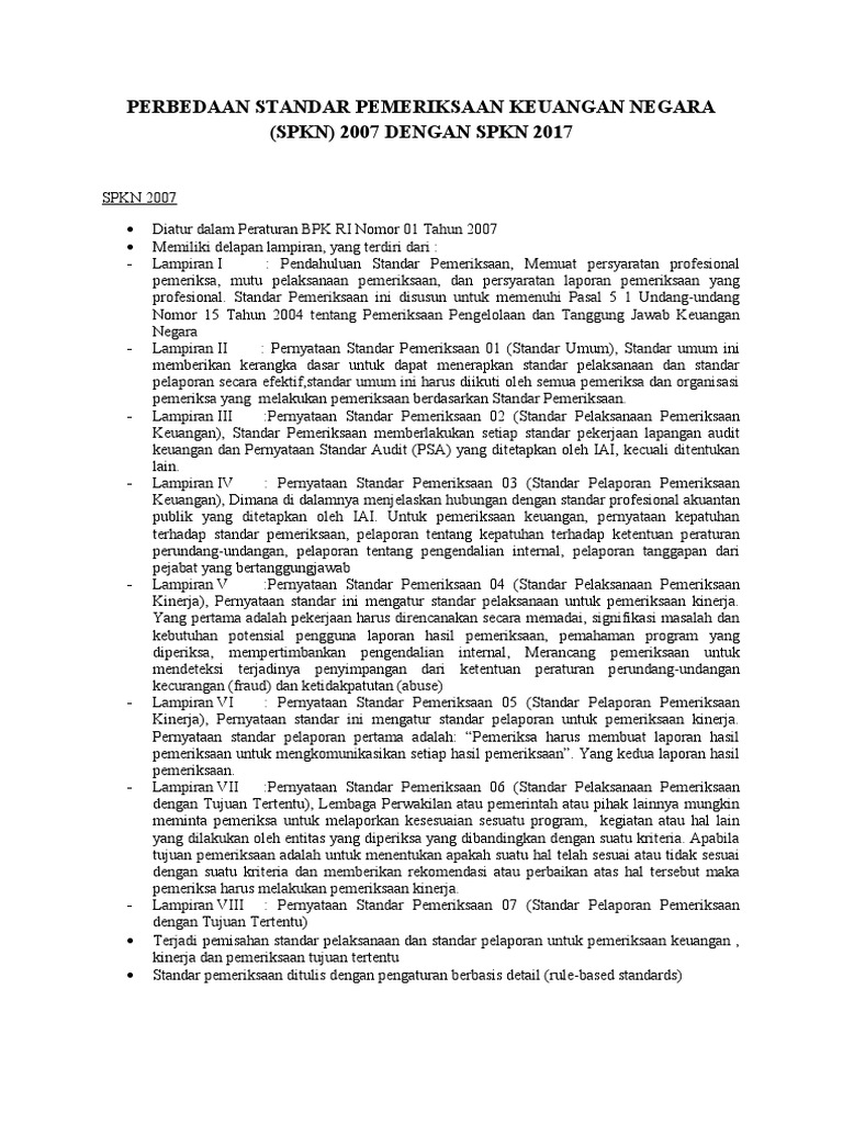 Perbedaan SPKN 2007 Dan 2017 | PDF