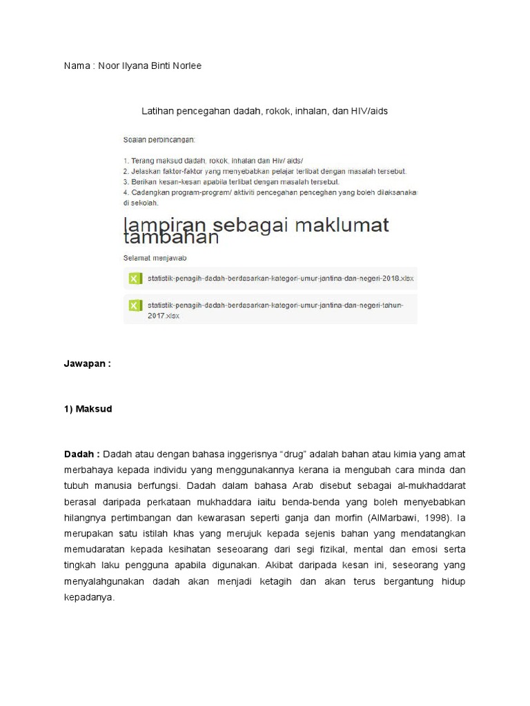 Pencegahan Dadah, Rokok, dan HIV/AIDS | PDF