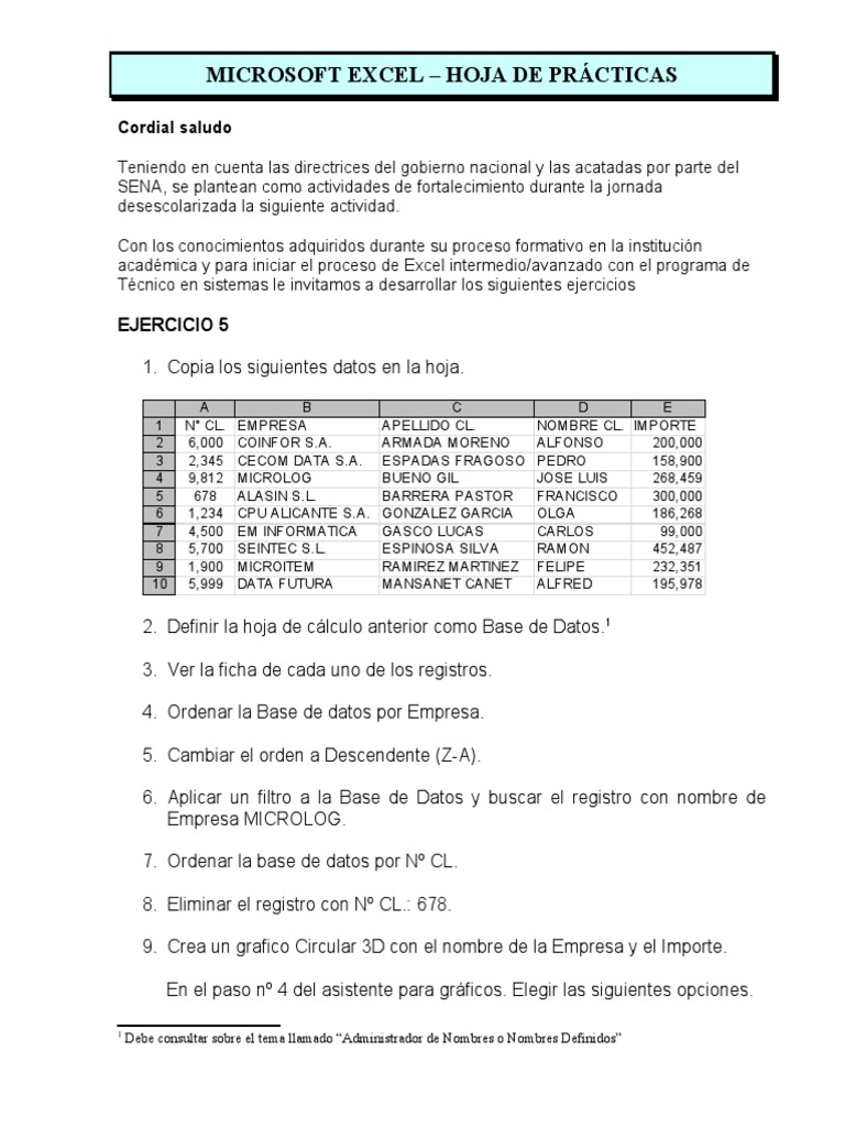 Taller 1 Excel Basico Sesion 2 | PDF | Microsoft Excel | Informática