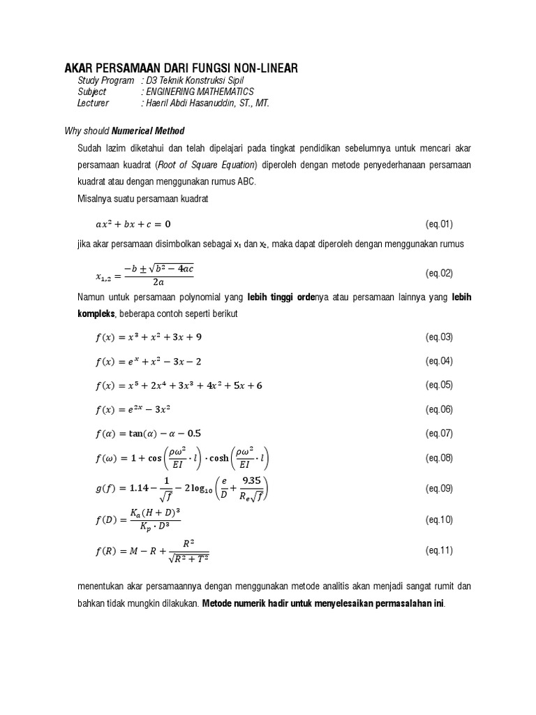 01 Akar Persamaan - Metode Bisection PDF | PDF