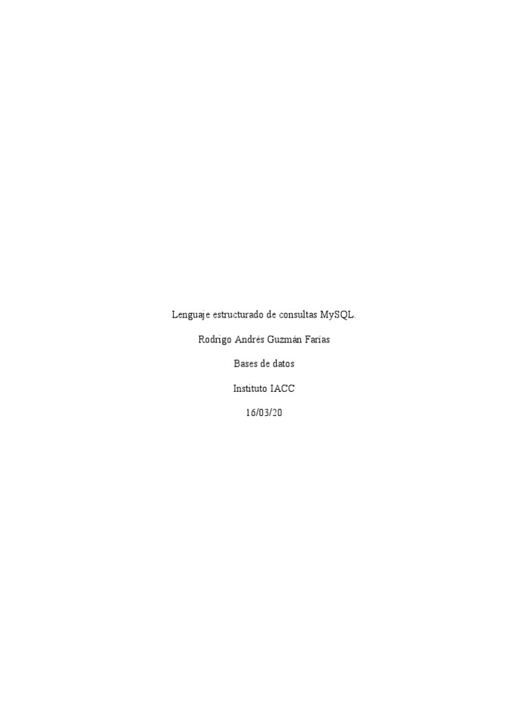 Rodrigo Guzmán Control7 | PDF | Mi sql | SQL