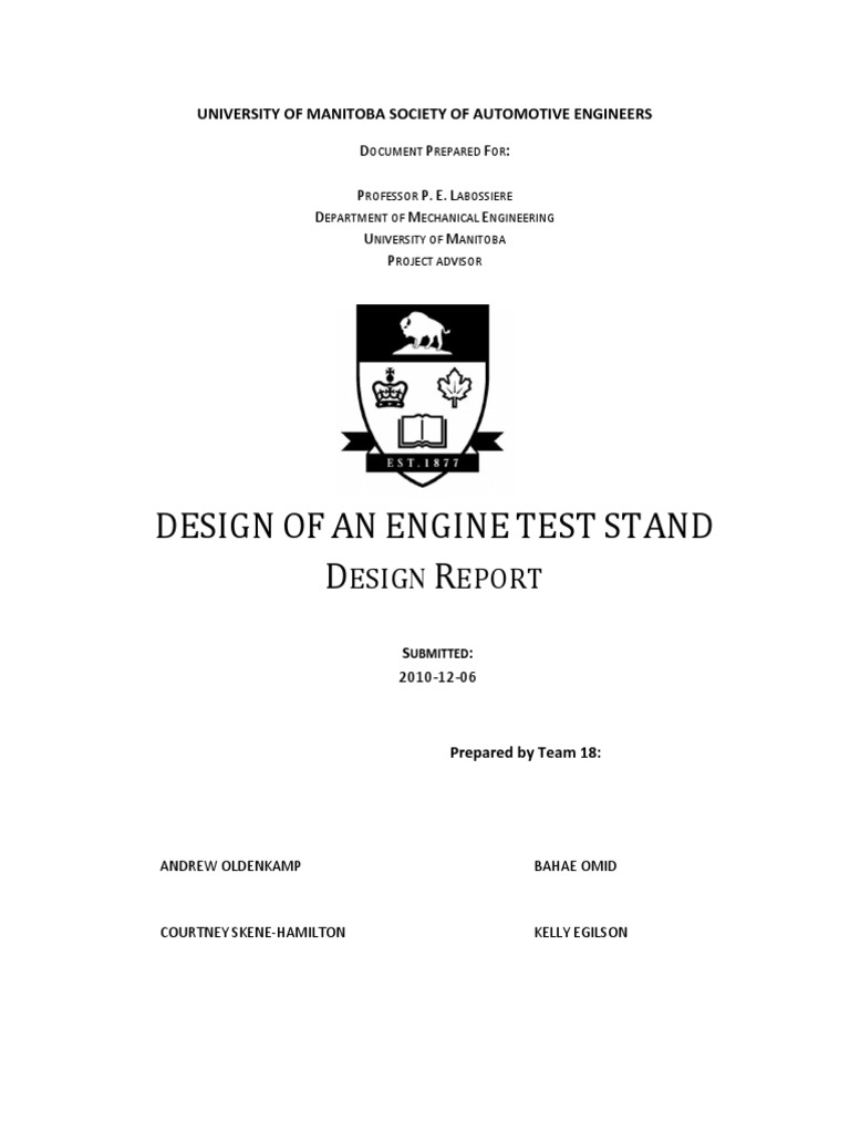 Design OF AN Engine Test Stand D R: Esign Eport | PDF | Propeller | Engines