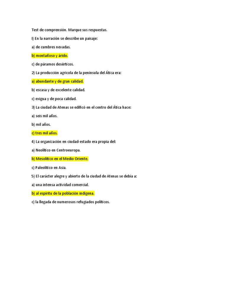 Test de Comprensión 2 | PDF | Ciencias sociales | Viajes y turismo