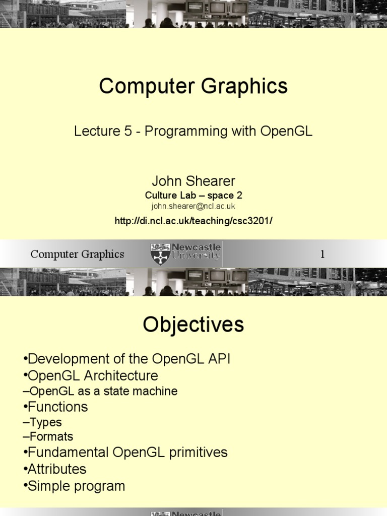 Computer Graphics: Lecture 5 - Programming With Opengl | PDF | Polygon | Shader