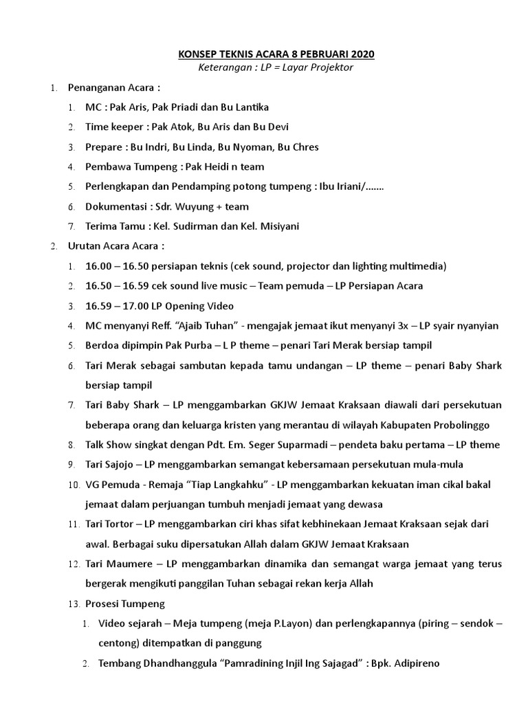 Konsep Acara PDF | PDF