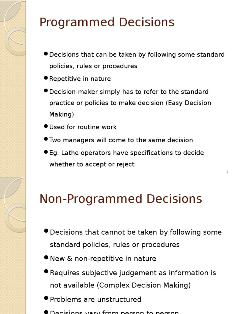 Types of Decision Making | PDF | Sensitivity Analysis | Decision Making