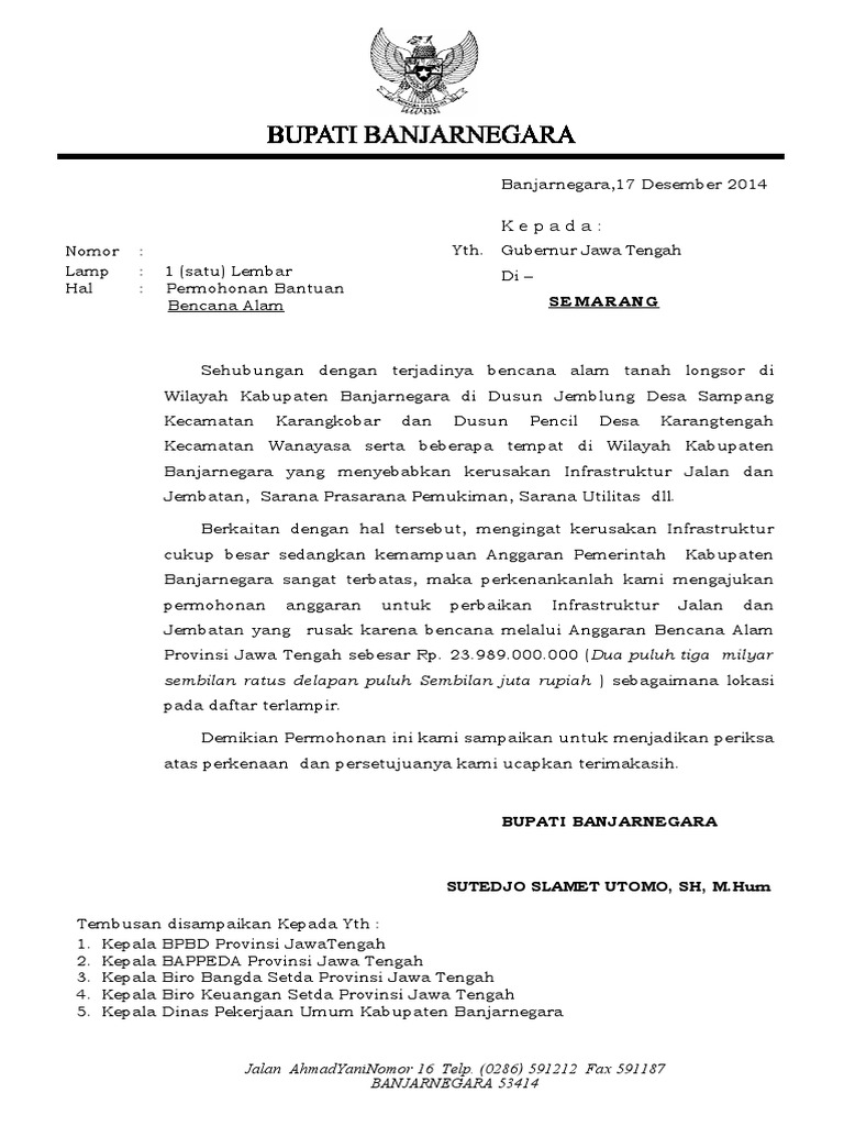 Surat Bupati Bencana Longsor Pdf
