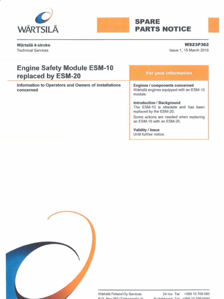 Wartsila ESM-20 Replacing ESM-10 | PDF