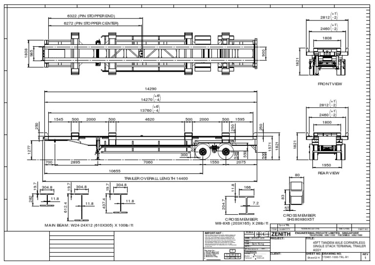 As Built Drawing Terminal Trailer PDF | PDF | Vehicles