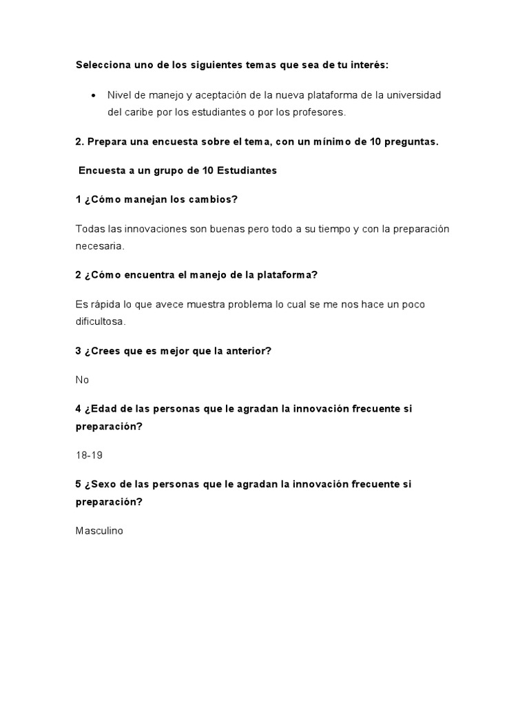 Actividad 3 Encuesta | PDF