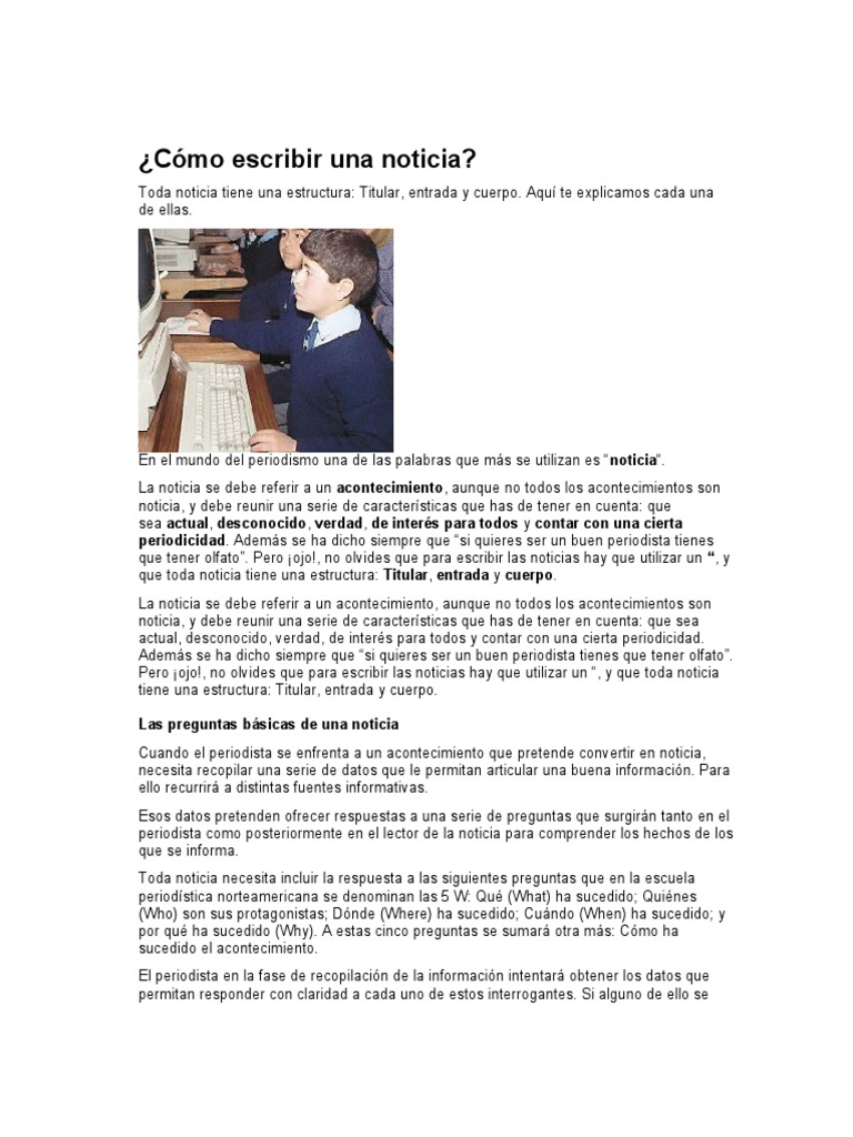 Cómo Escribir Una Noticia | PDF | Información | Narrativa