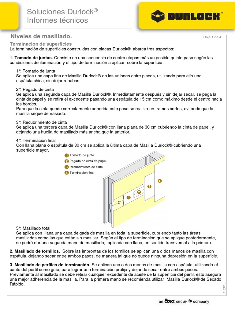 IT 06-Niveles de Masillado | PDF | Revestimiento | Tornillo