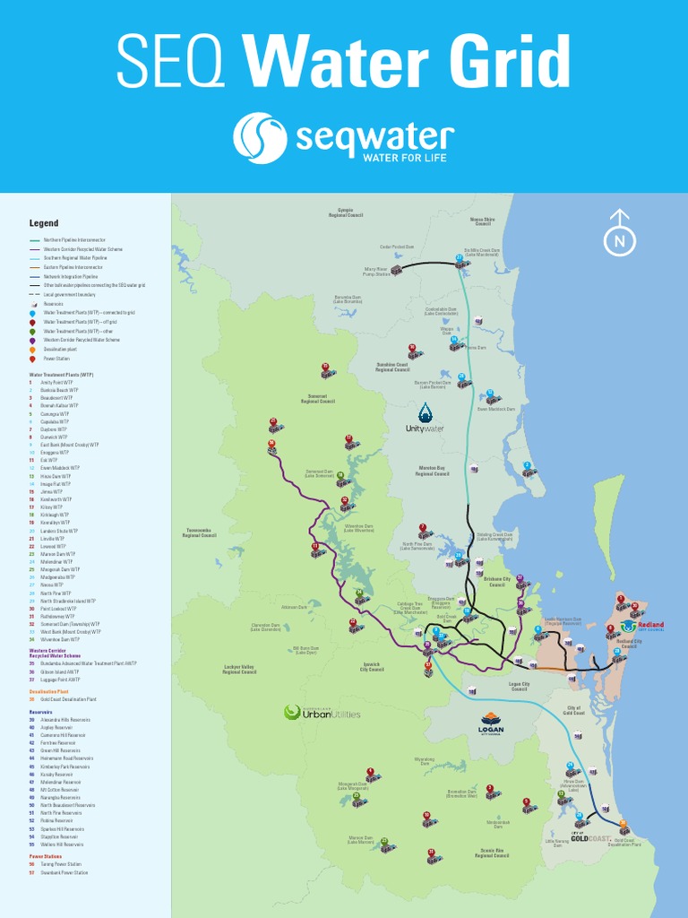 SEQ Water Grid Map - AS AT 30 JUNE 2018 - 0 | PDF | Environmental ...
