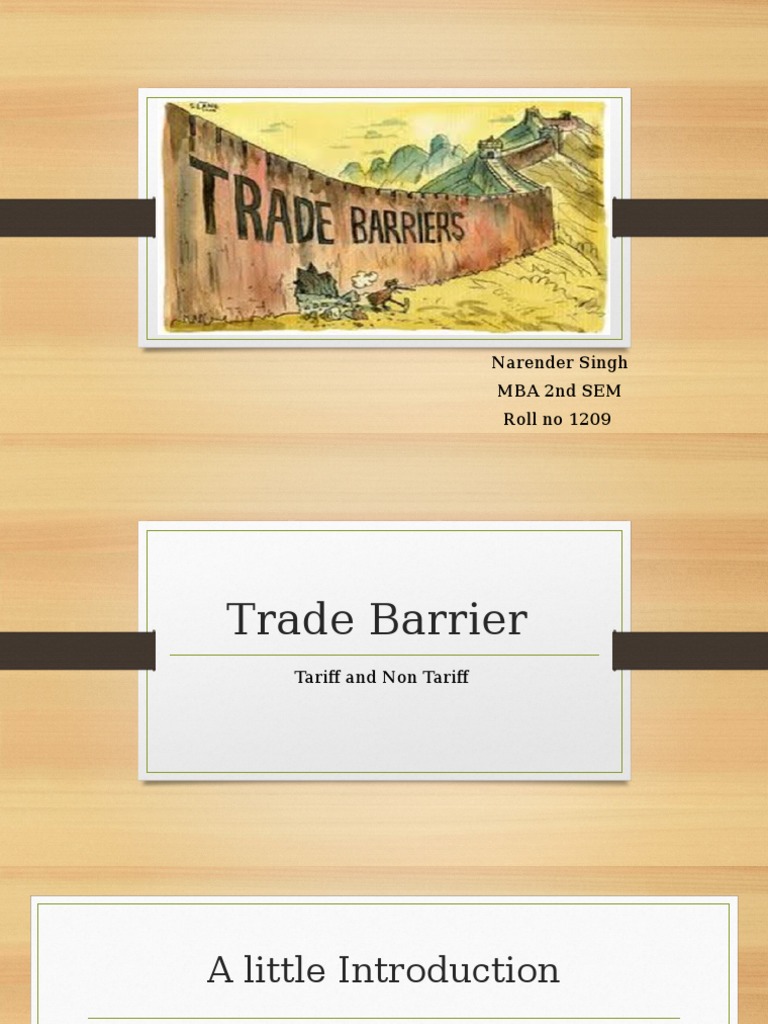 Trade Barriers Explained: Tariffs and Non-Tariff Measures | PDF ...