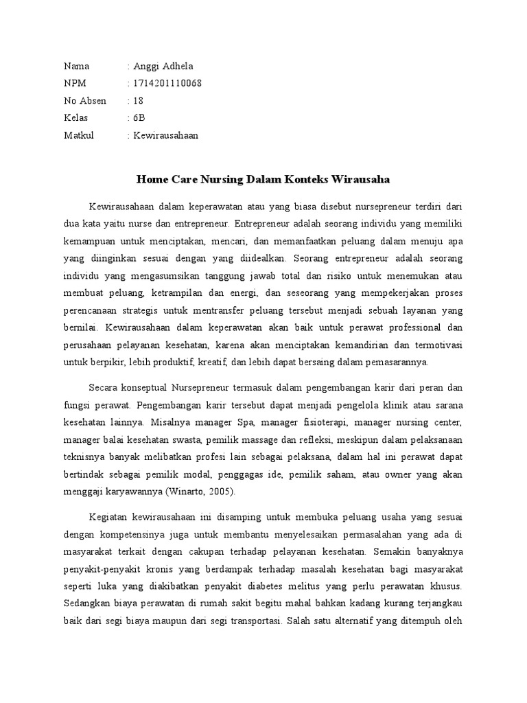 KWU Nusing Home Care | PDF | Karier & Perkembangan