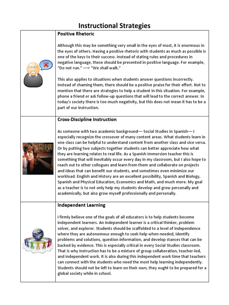 Effective Instructional Strategies for Educators | PDF | Question ...