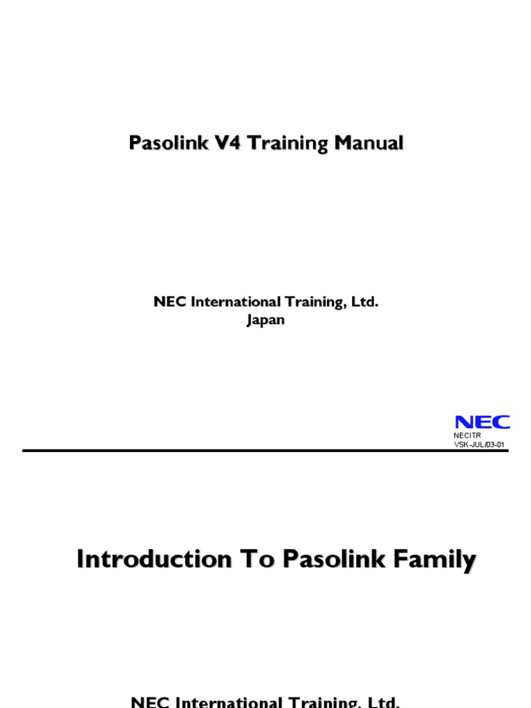 NEC Pasolink V4 Training Manual | PDF | Amplifier | Information And ...