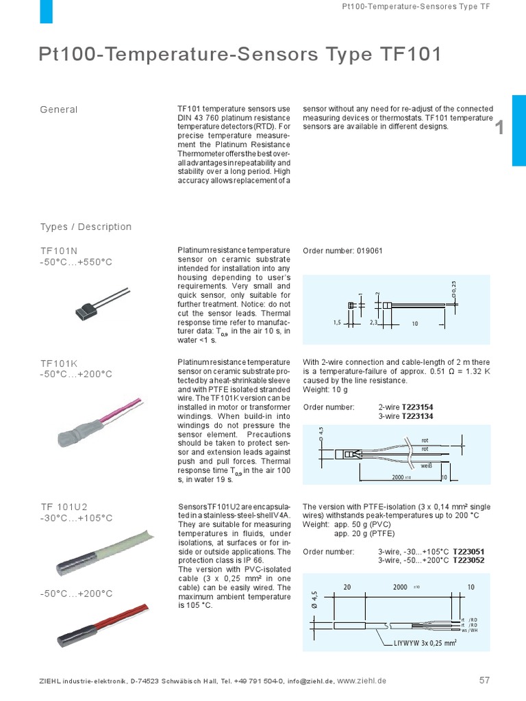 Pt100 Sensors Type TF en e | PDF