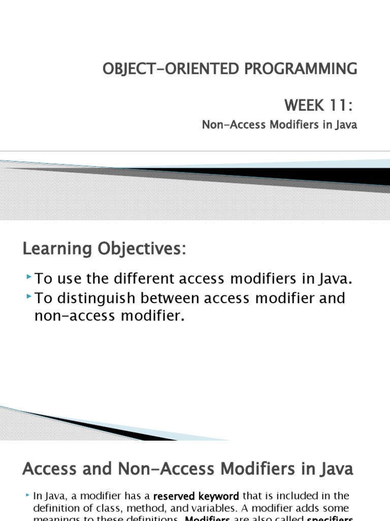 Java Non-Access Modifiers Explained | PDF | Method (Computer ...