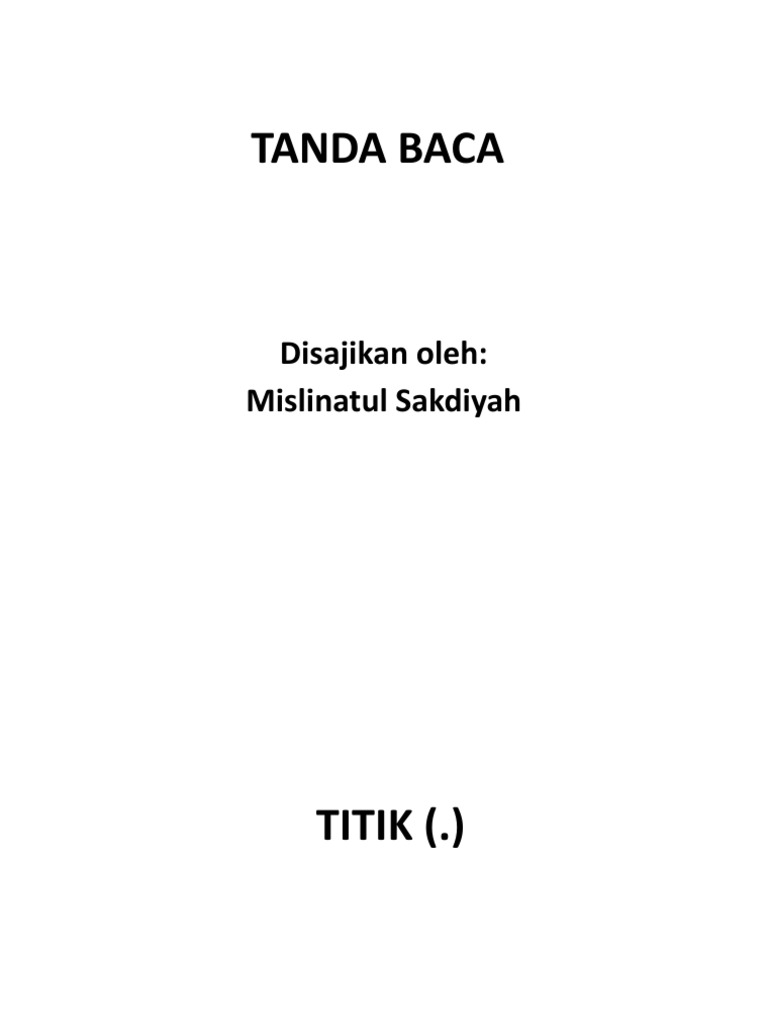 Tanda Baca | PDF