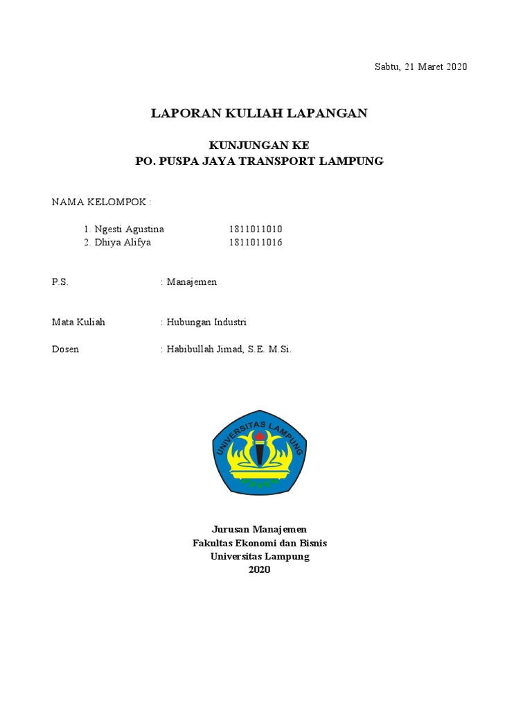 Tugas Lapangan Po - Puspa Jaya-1 | PDF