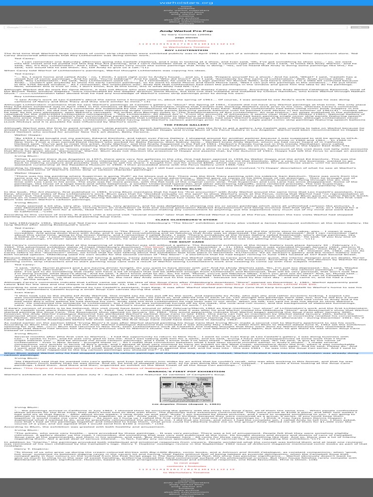 Andy Warhol Pre-Pop 11 | PDF | Andy Warhol | Art Media