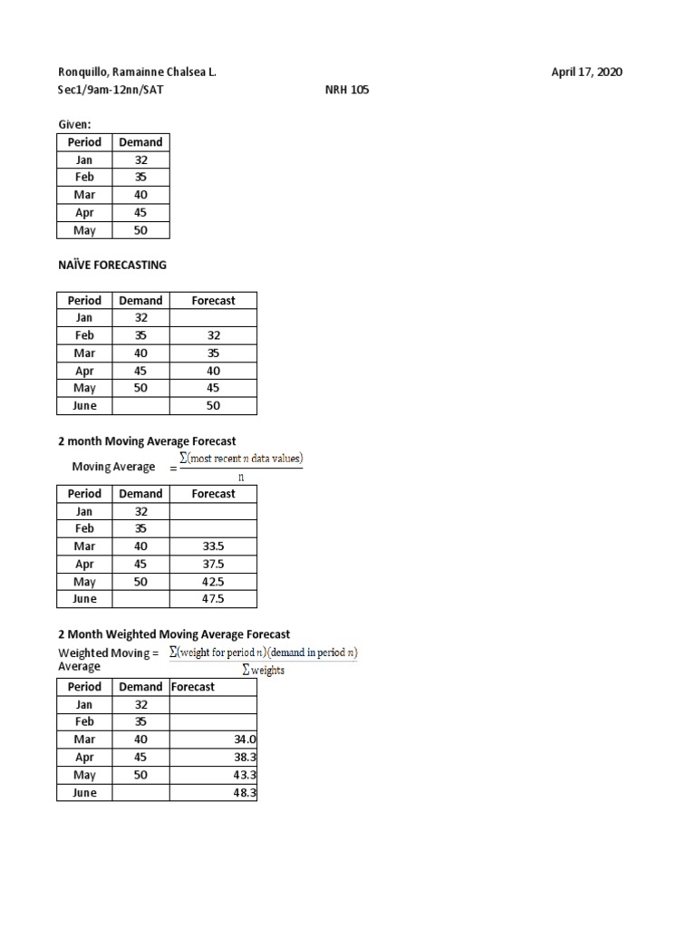 Forecasting Excel | PDF | Mean Squared Error | Statistics