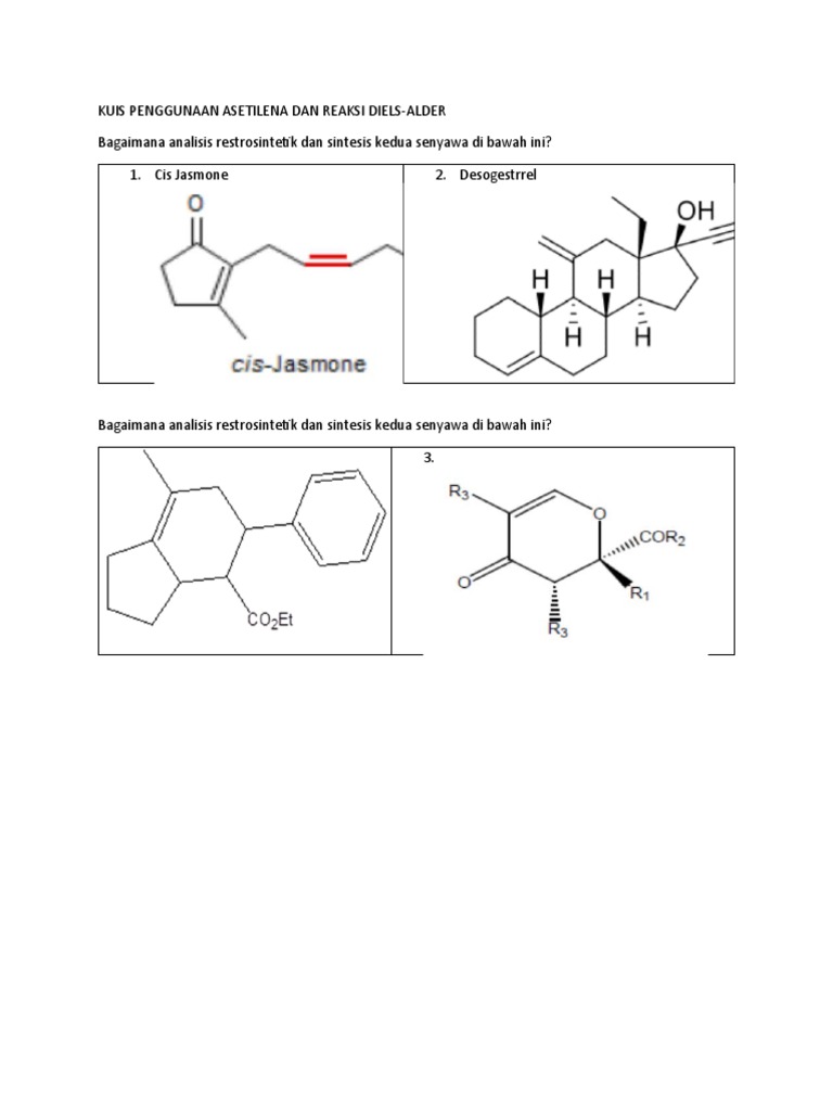Latihan Penggunaan Asetilena Dan Reaksi Diels | PDF