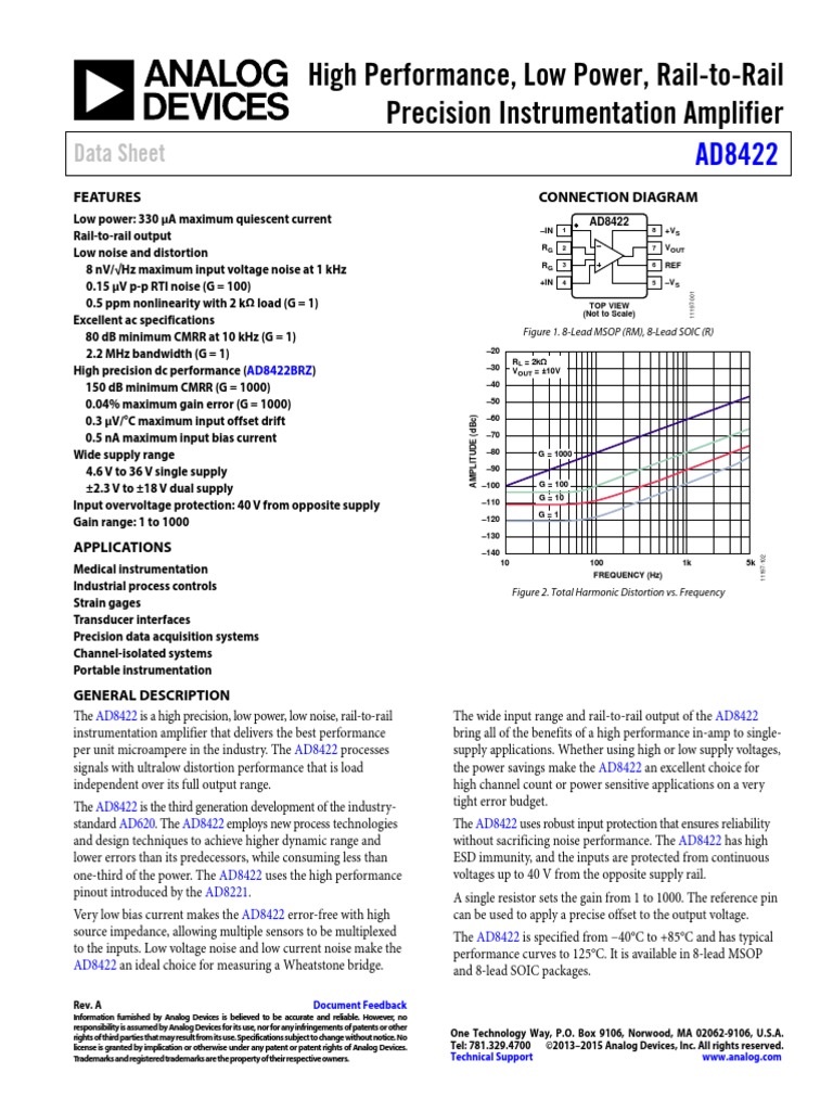 High Performance, Low Power, Rail-to-Rail Precision Instrumentation ...